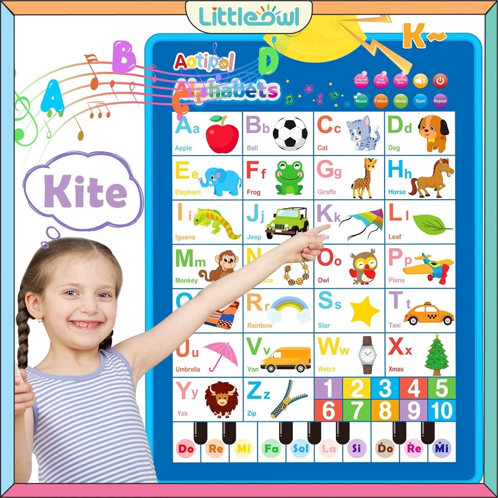 English Interactive Talking Alphabet Poster ABC Wall Chart With Sound ...
