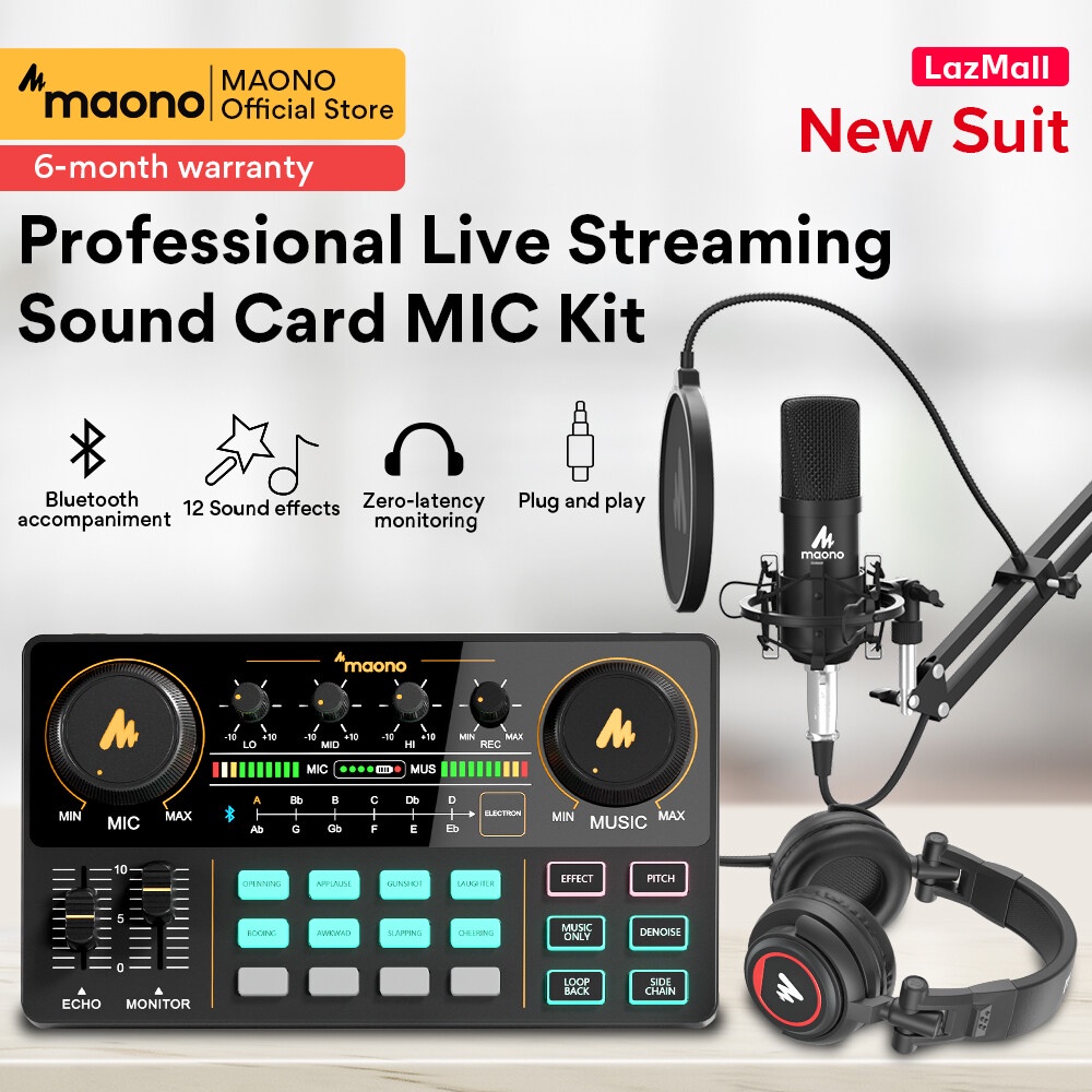 MAONO A03 mikrofon Condenser Microphone sound card full set ...