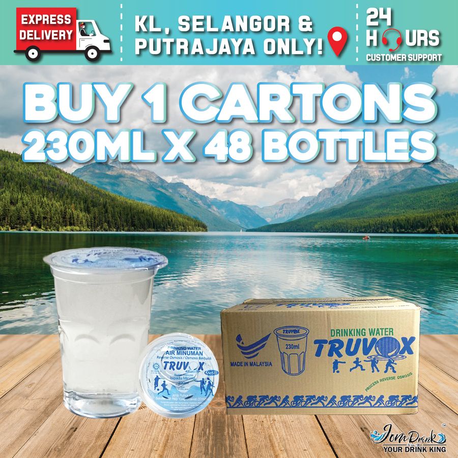 BUNDLE OF 1 CARTON : TURVOX DRINKING WATER 230ML x 48 CUPS | Shopee Malaysia