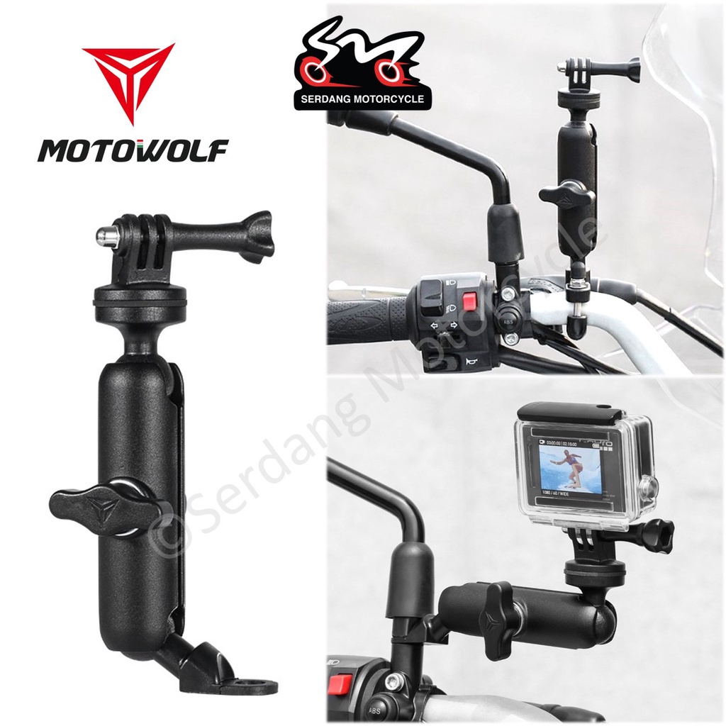MOTOWOLF Motorcycle Dash Cam Holder Camera GoPro Mount Pemegang Kamera ...