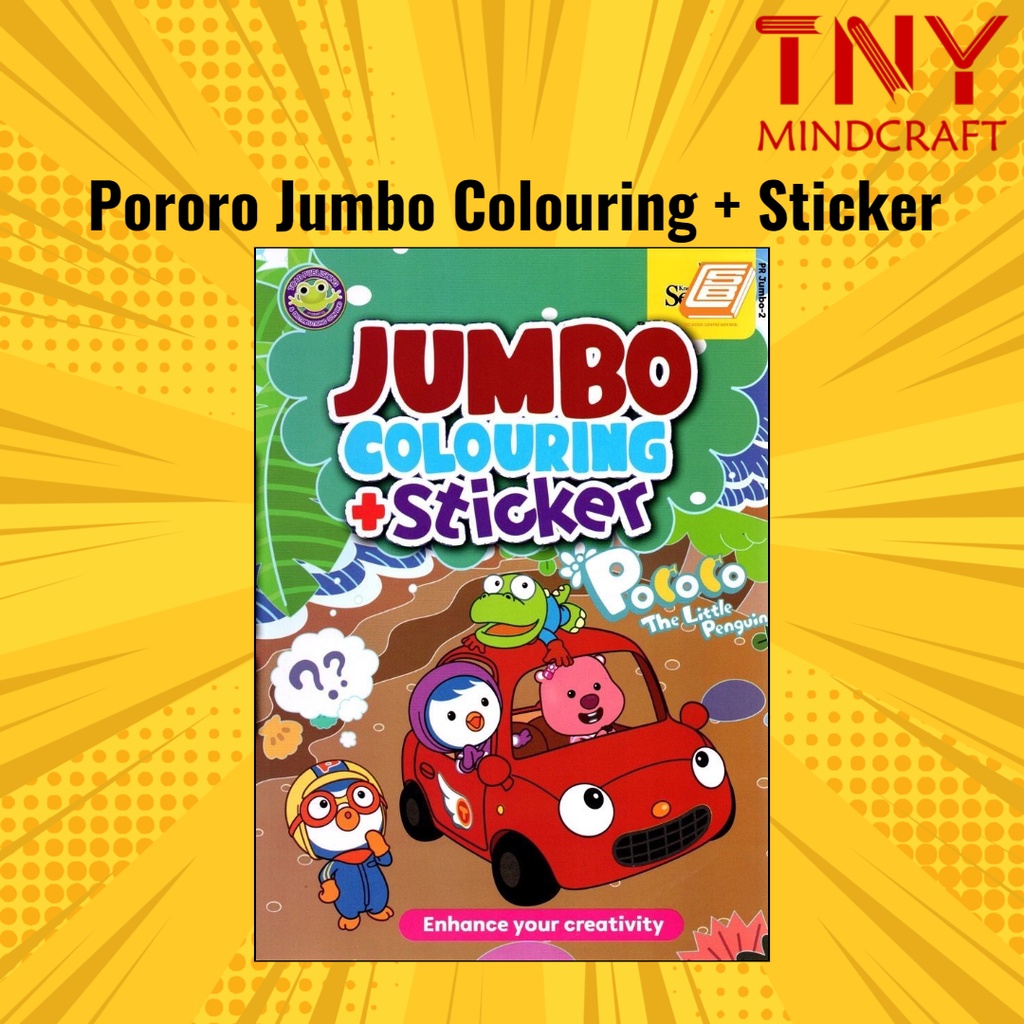 [TNY] Coloring Book: Pororo Jumbo Colouring + Sticker Book | Shopee ...