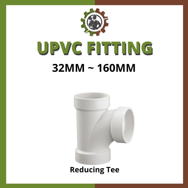 UPVC Pipe Fitting Paip UPVC Reducing Tee 32MM ~ 160MM | Shopee Malaysia