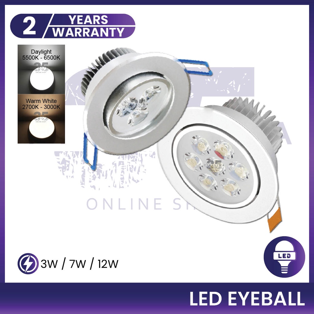 LED Eyeball 3W 7W 12W Recessed Ceiling Downlight LED Spot Eye Ball Bulb ...