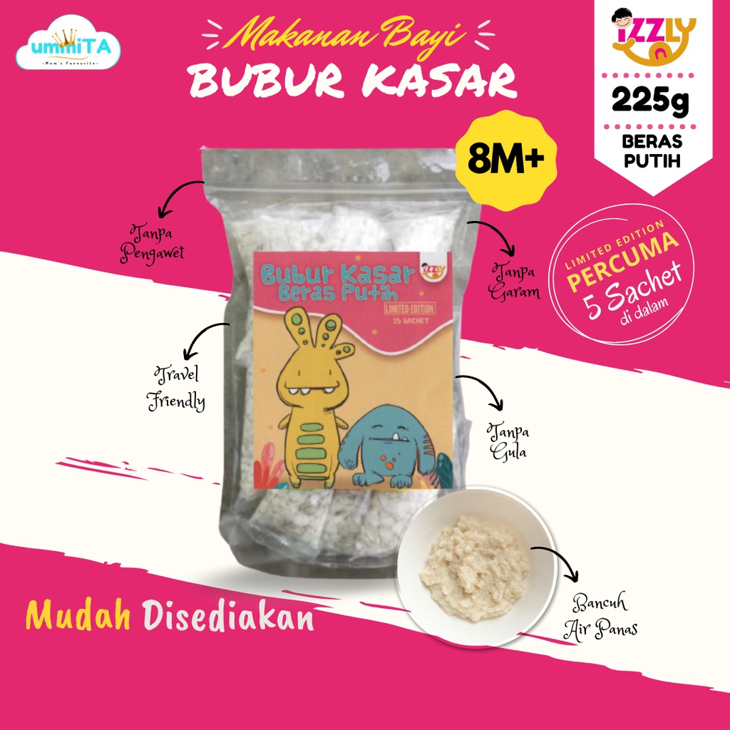 IZLLY BABYFOOD BUBUR KASAR BERAS PUTIH SEGERA HOMEMADE NATURAL LIMITED EDITION TRAVEL FRIENDLY ...