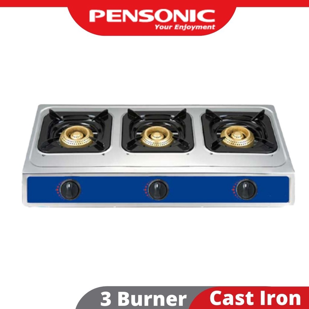 Pensonic Gas Cooker | PGC-3601SX Triple 3 Burners Gas Stove | Shopee ...
