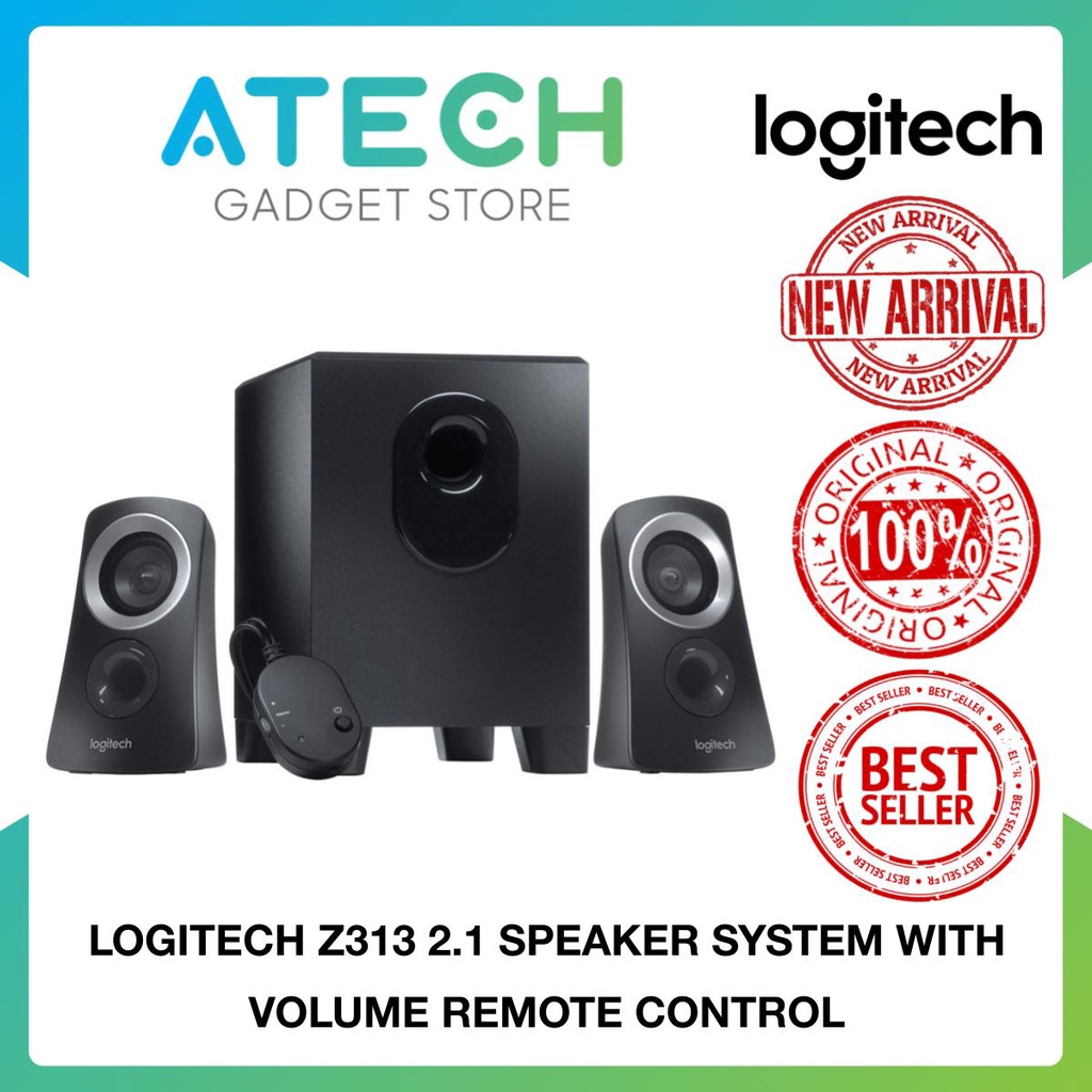 Logitech Z313 2.1 Multimedia Speaker System Subwoofer, Full Range Audio ...
