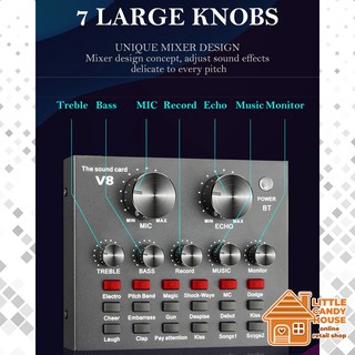 V8 V8S+ R8 DPS Mixer Live Sound Card with Bluetooth, 16 Sound + 9 Knobs + Microphone Full Set ...