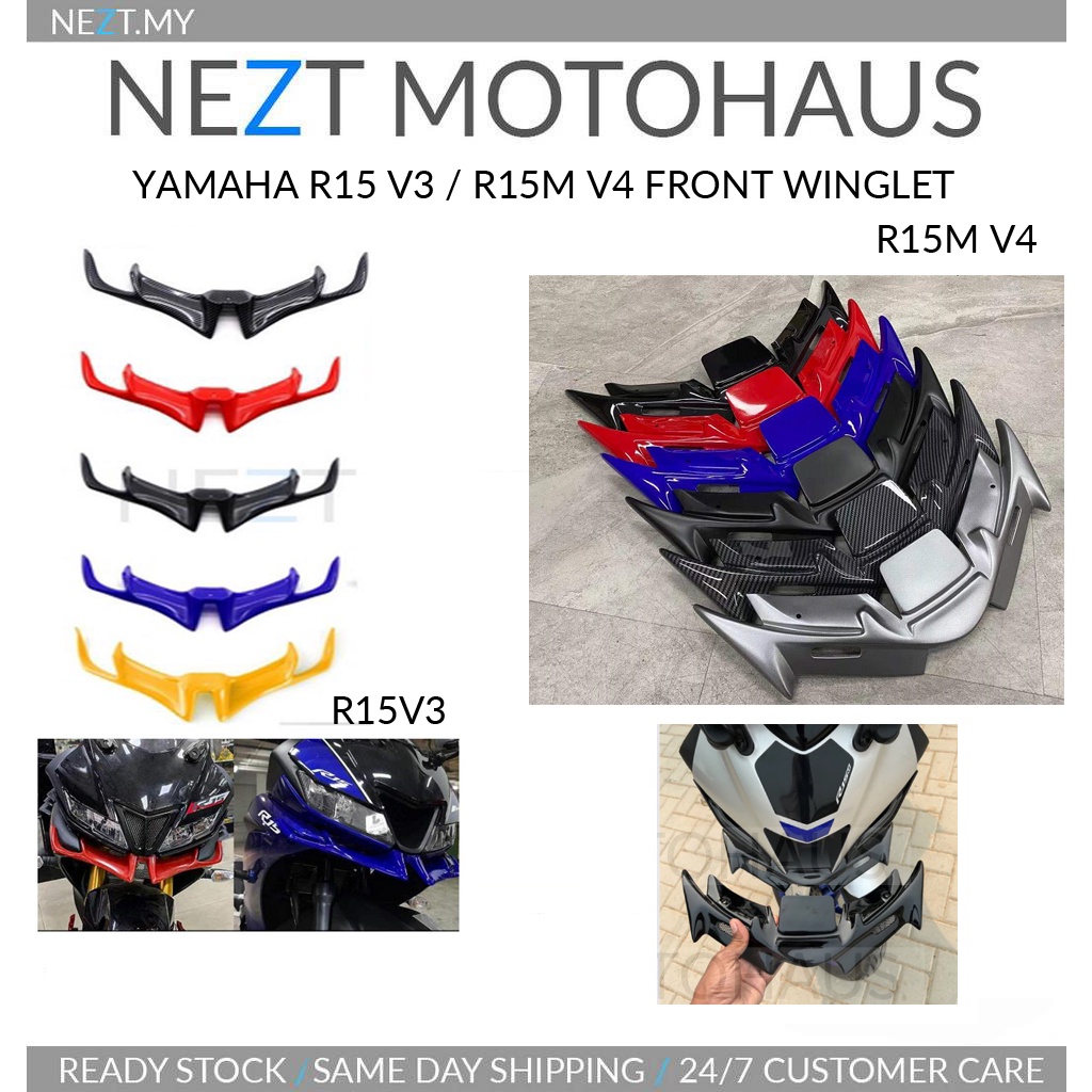 Yamaha R15 V3 / R15M V4 Front Winglet Carbon / Red / Black / Blue ...