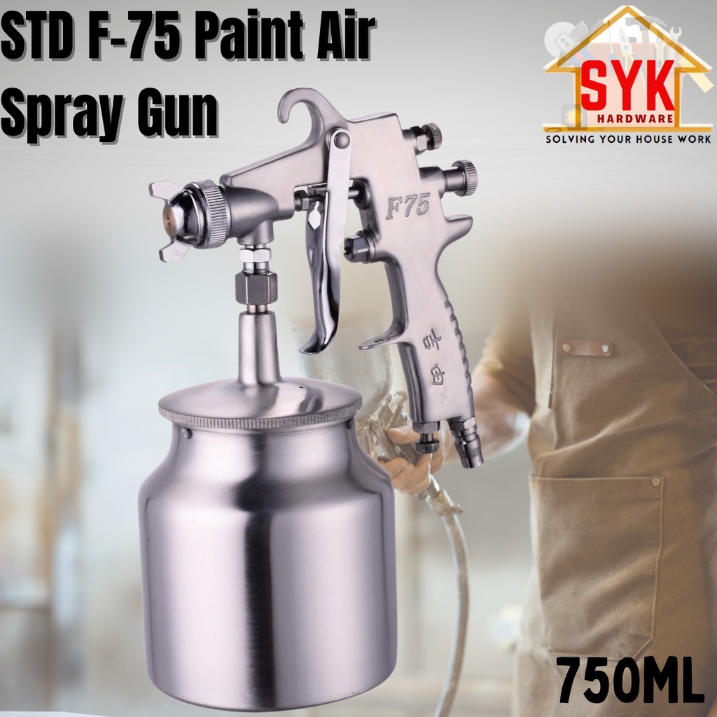 SYK STD F-75 Paint Air Spray Gun Paint 750ml With Aluminium Pneumatic ...