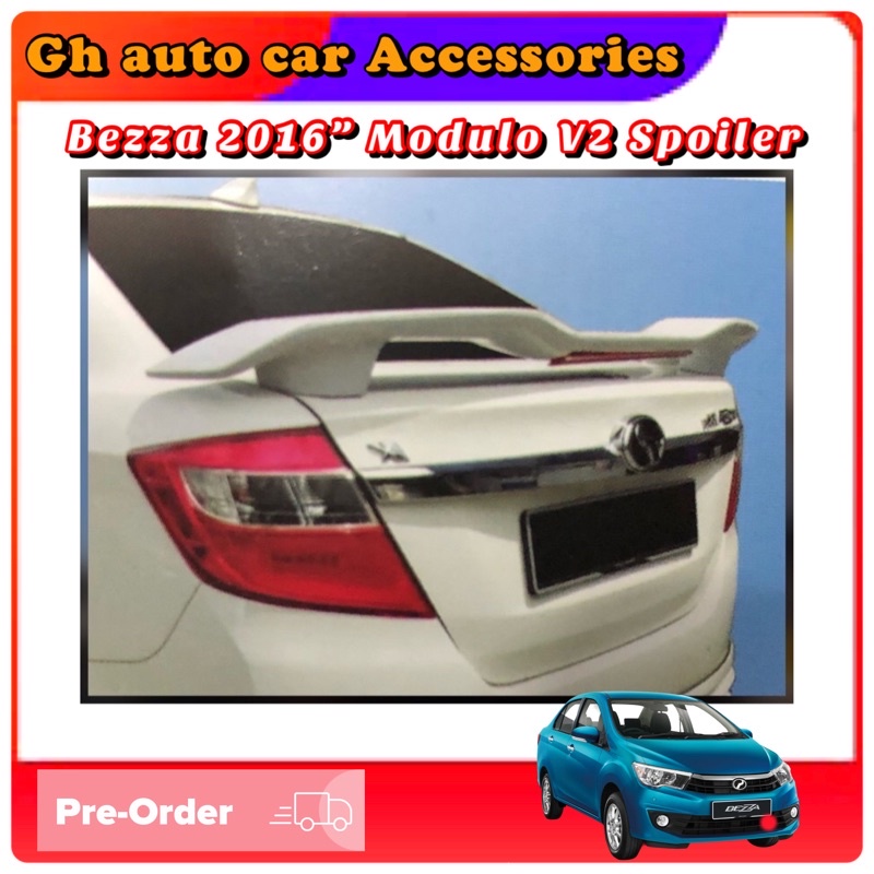 Perodua Bezza Spoiler (Modulo V2) With LED and Colour | Shopee Malaysia