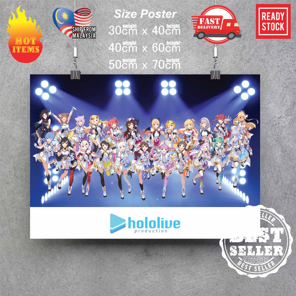 (READY STOCK) Hololive Production poster | Anima Wall Deco poster ...
