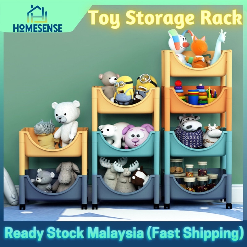 Colourful Children Toy Storage Organiser Rack Trolley Kitchen Cute 2 3 ...
