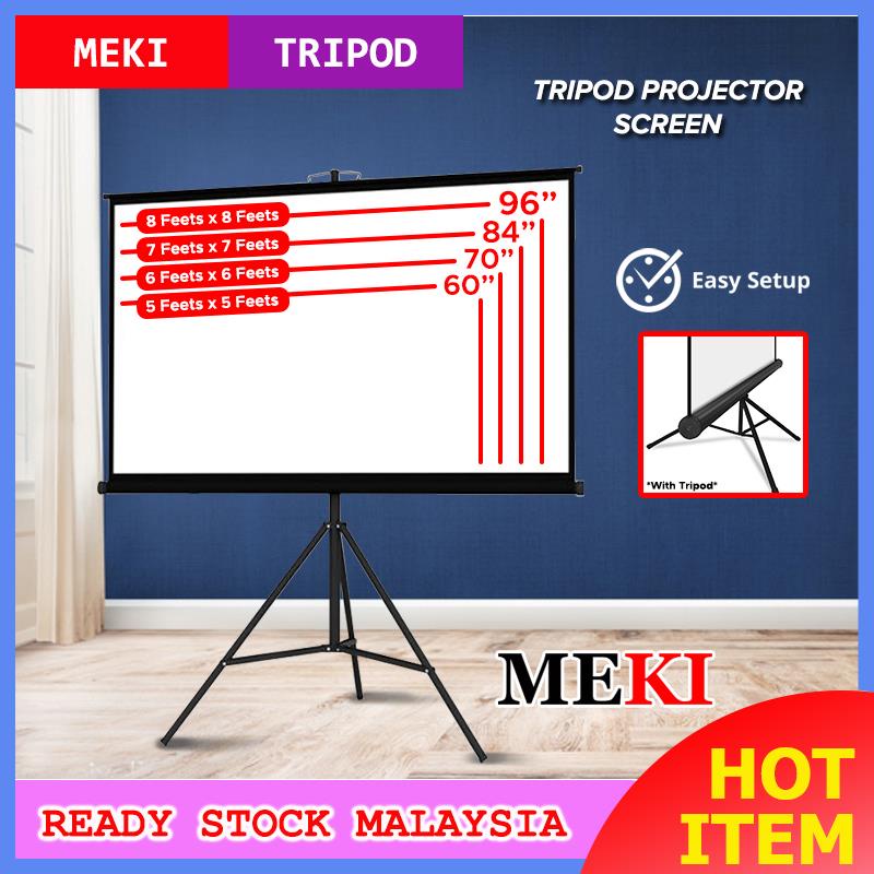 Meki High Quality Solid Size 5ft 6ft 7ft 8ft Tripod Projector Screen ...