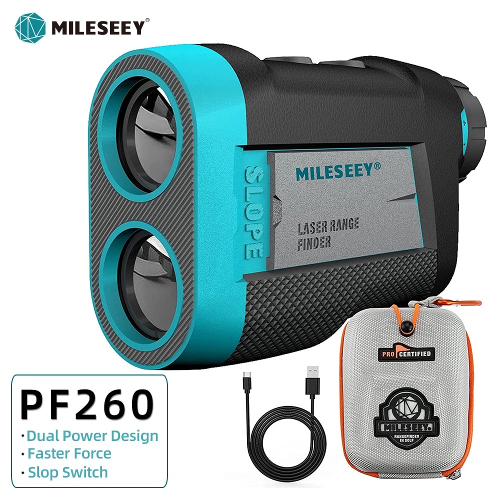 Mileseey PF260 600m rechargeable Golf rangefinder magnetic telescope Slope Adjusted flagpole ...