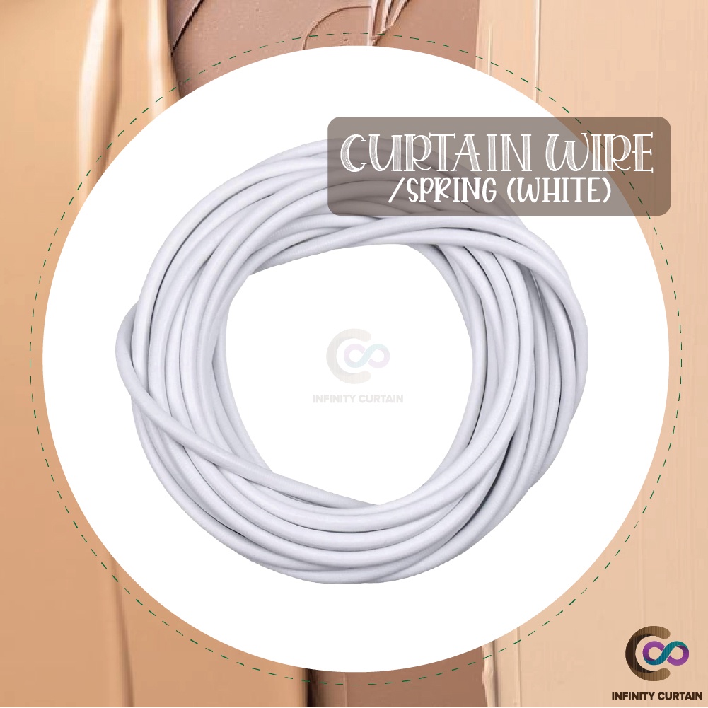 Dawai/ Spring Langsir Putih Percuma Skru (White Curtain Wire/ Spring ...