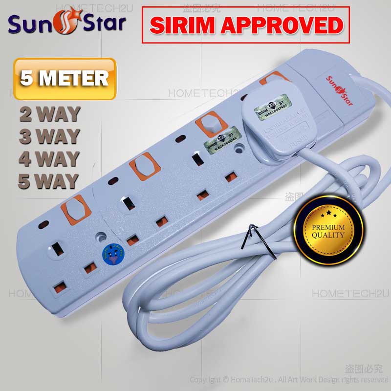Sunstar Extension Plug Trailing Socket Extantion Wayer Extension Cabang ...