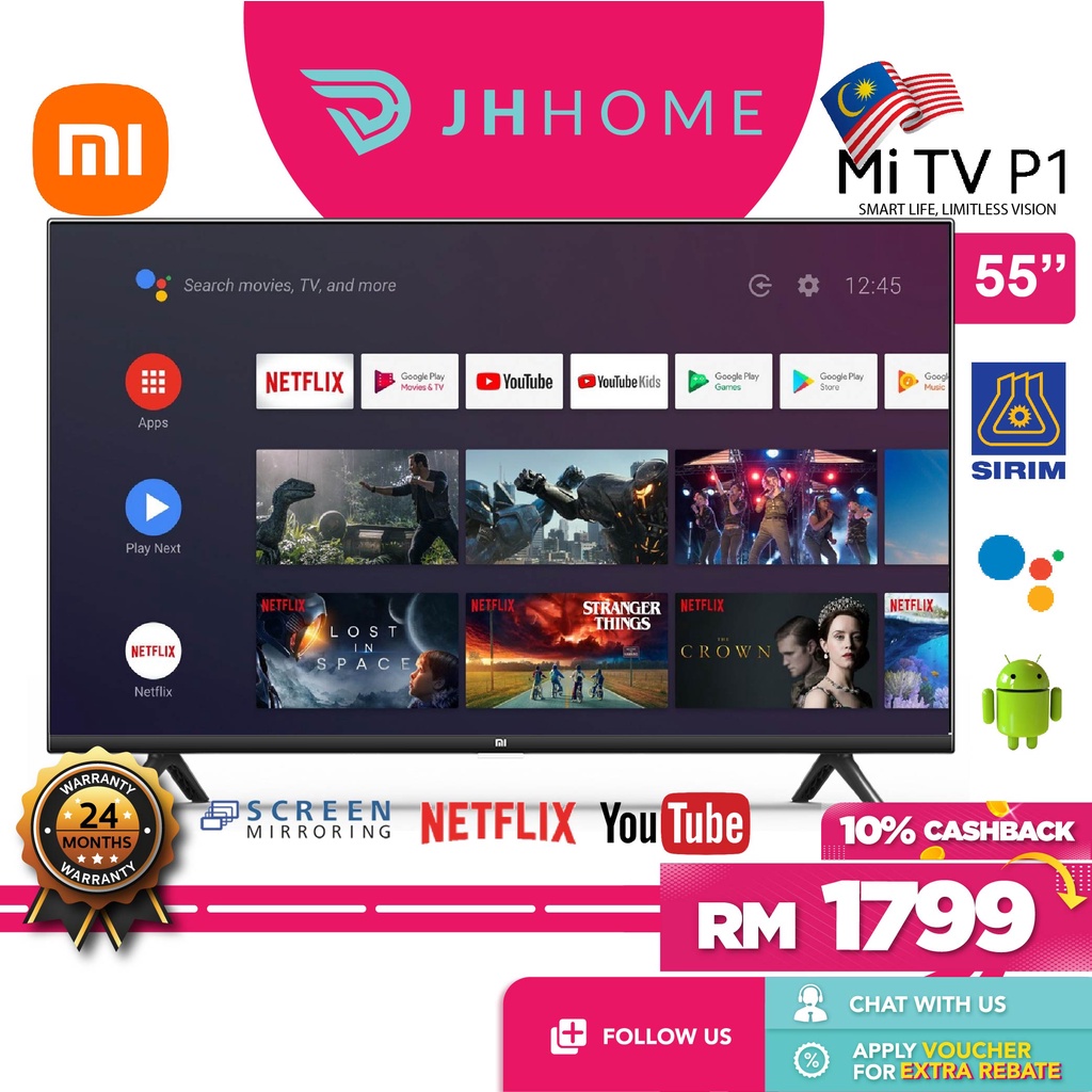 Xiaomi Mi TV P1 4K UHD Android TV 55 Inch L55M6-6ARG | 43 Inch L43M6 ...
