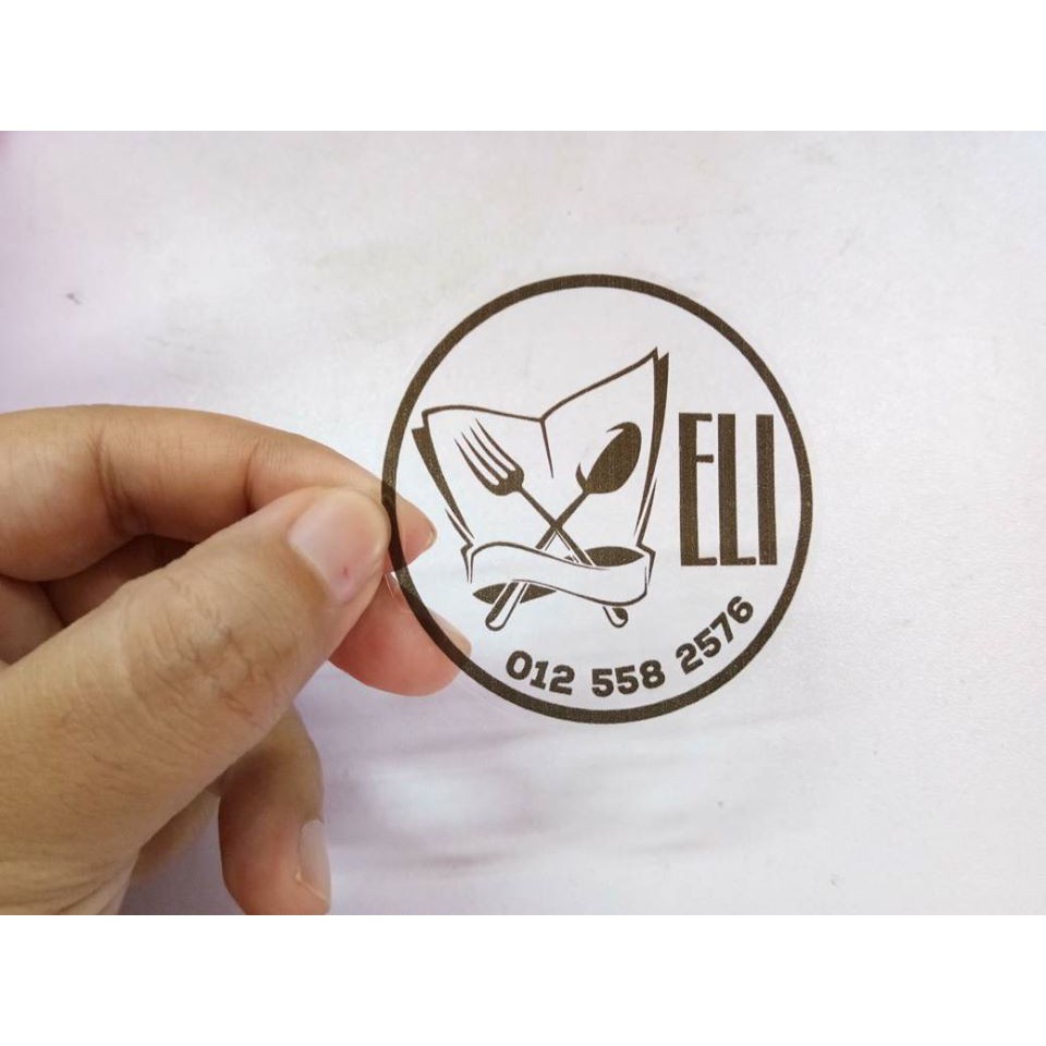STICKER LABEL PRODUCT TRANSPARENT ELI (5cm) | Shopee Malaysia