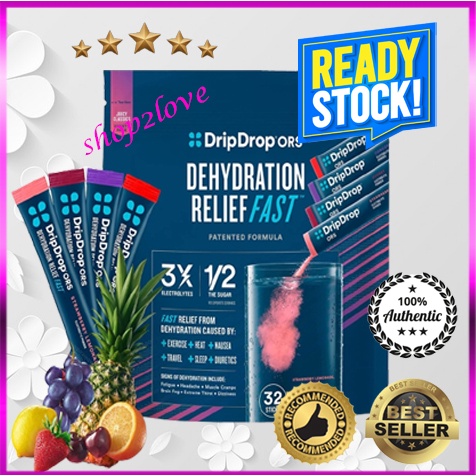 DripDrop ORS Hydration - Electrolyte Powder Packets - Grape Fruit Punch ...