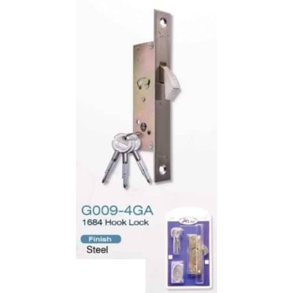 ALine 1684 Hook Lock Set - G009-4GA - SN - Metal Grill Lock - Kunci ...