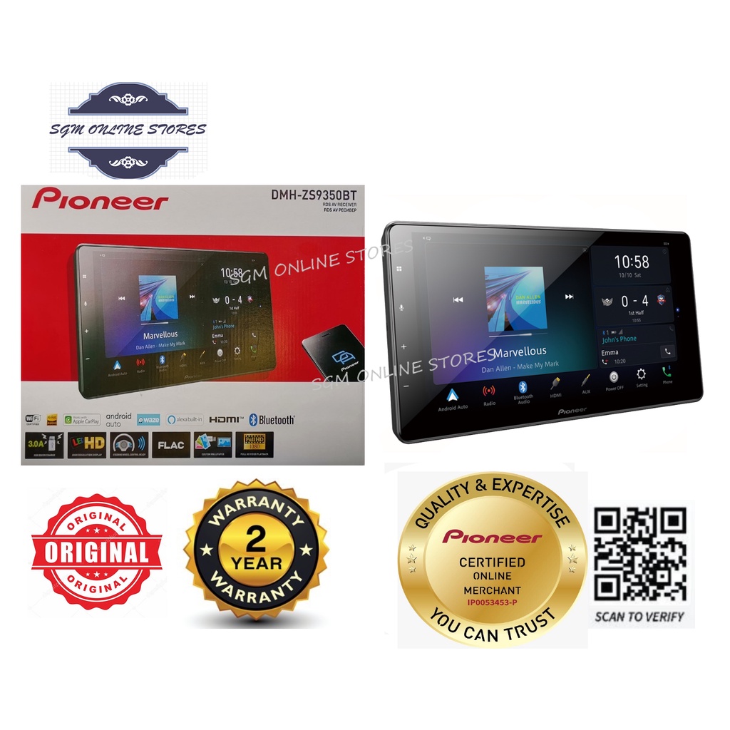 Pioneer DMH-ZS9350BT - 9inch Modular Hi-Res Audio Receiver with ...