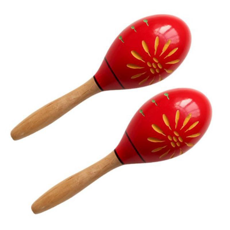 Musical Instruments Wood Maracas (L) Percussion Instruments Alat-alat ...