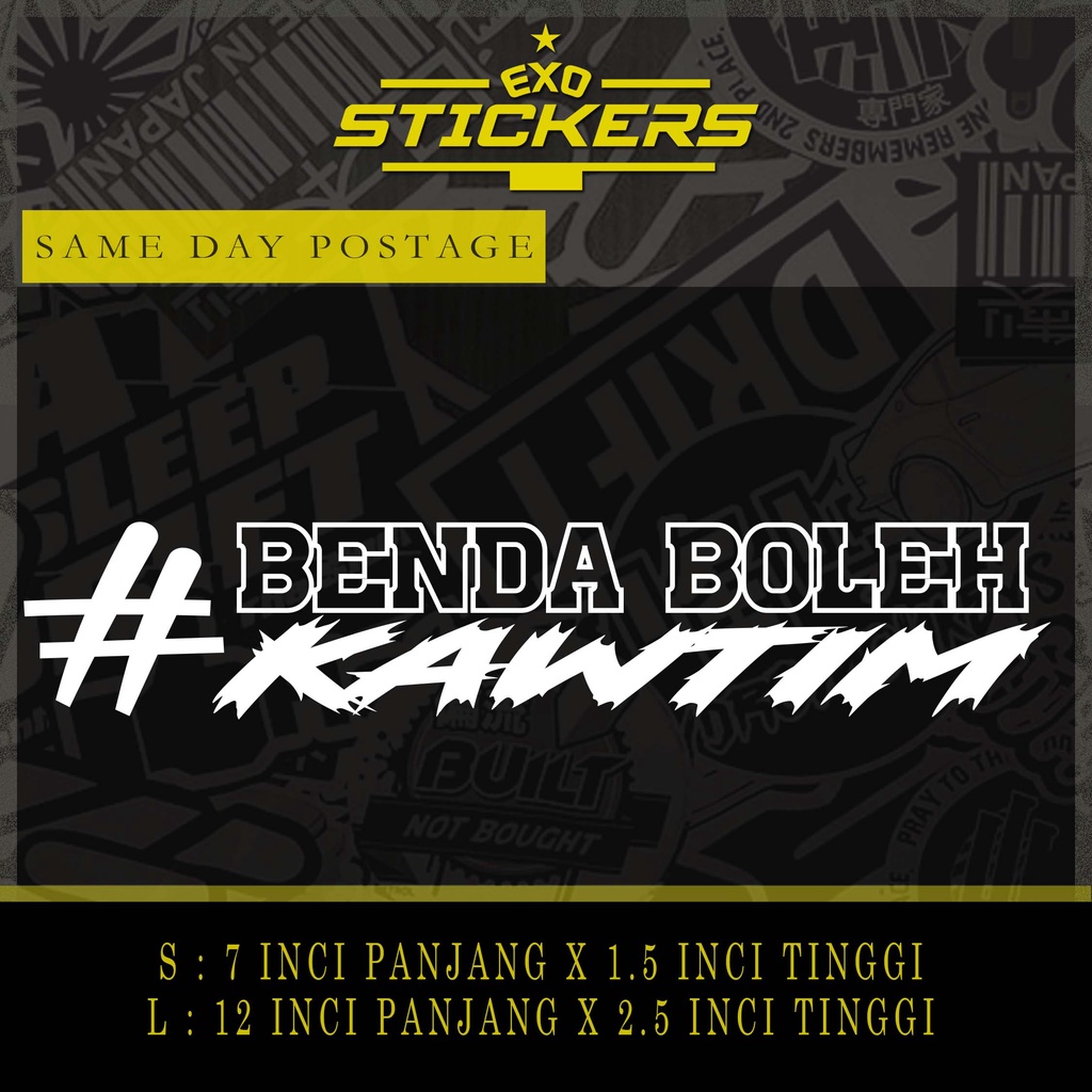 Benda Boleh Kawtim Decal sticker untuk cermin lori kereta van | Shopee ...