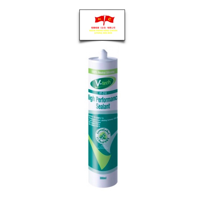 VTECH VT210 300ML HIGH PERFORMANCE SILICONE SEALANT CLEAR (READY STOCK ...