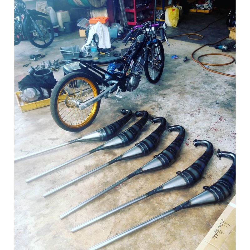Exhaust Paip for Drag 125 Rxz Racing Exhaust Paip Drag Paip On by Meran ...