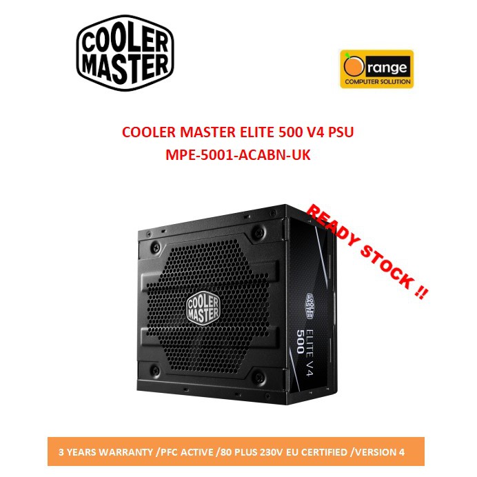 COOLER MASTER ELITE 500 V4 POWER SUPPLY PSU MPE-5001-ACABN | Shopee ...
