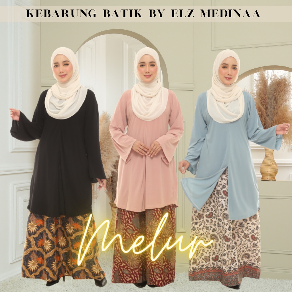 BAJU KEBARUNG BATIK MELUR LABUH IRONLESS BAJU KURUNG MODEN MURAH ...
