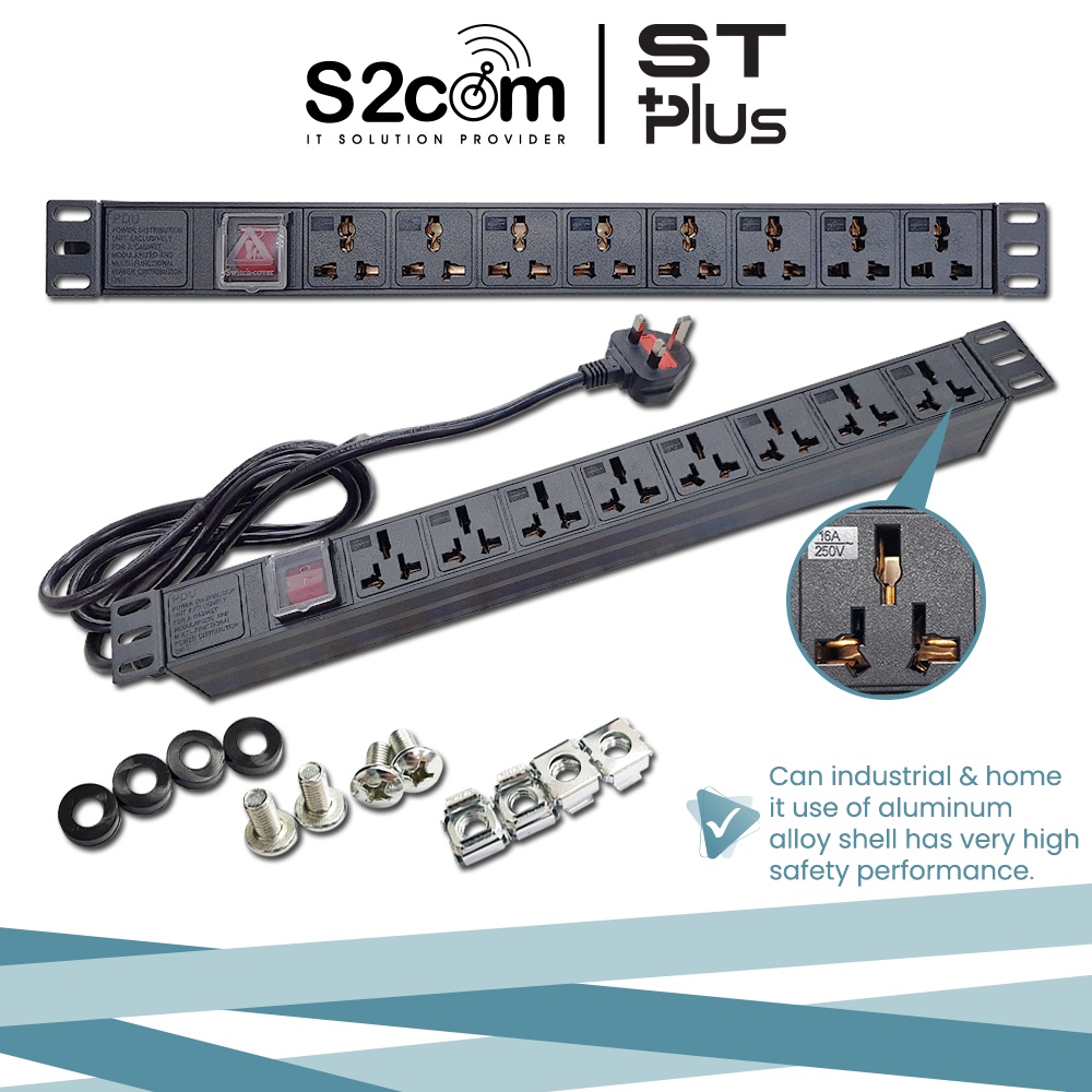 6/8 Output Universal Socket Power Distribution Unit UK Type for Rackmount Server Rack PDU ...