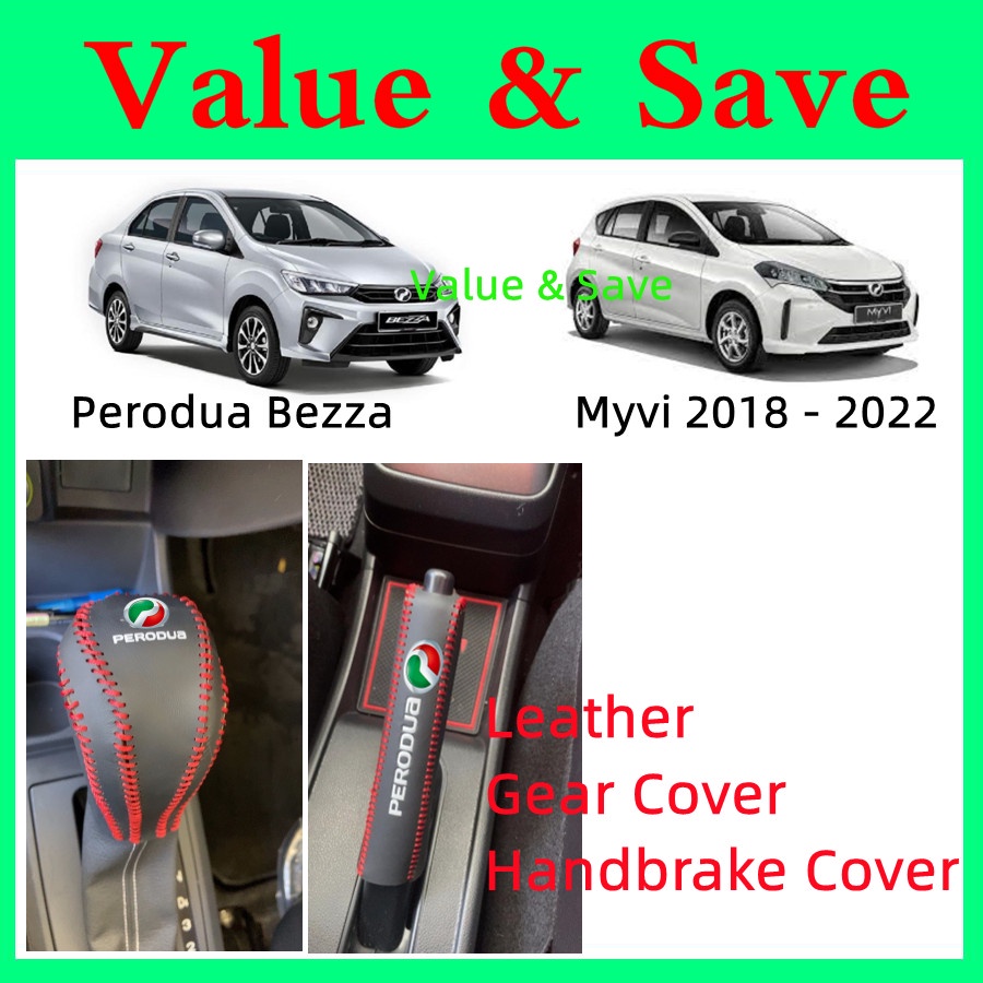 Perodua Myvi Bezza Leather Gear Knob Cover Handbrake Cover Perodua ...