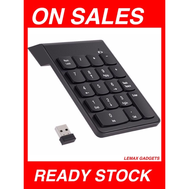 18 Keys Wireless Number Pad Keyboard With 2.4G Mini USB Receiver keypad ...