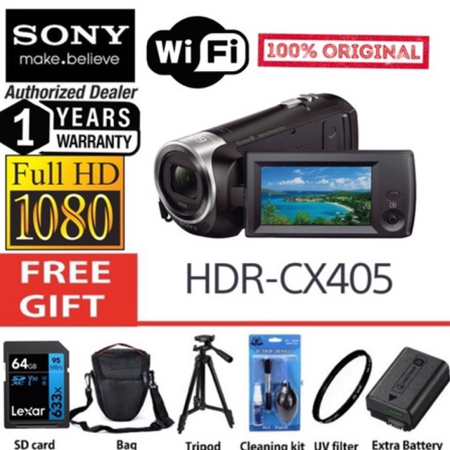Sony CX-405 CX405 original sony video cam handycam full HD 1080p 60fps ...