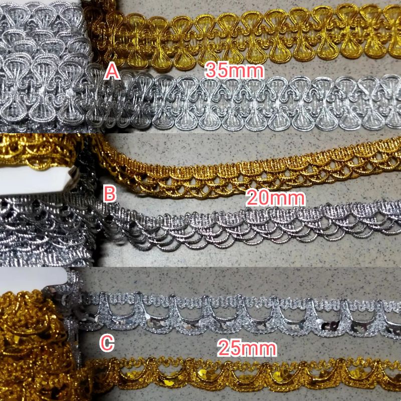 Lace Gold Silver (1 meter) | Shopee Malaysia