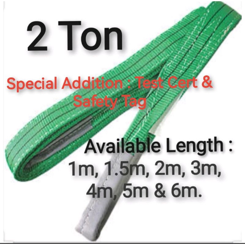 2 Ton Armstrong Webbing Sling With Test Cert & Safety Tag | Shopee Malaysia