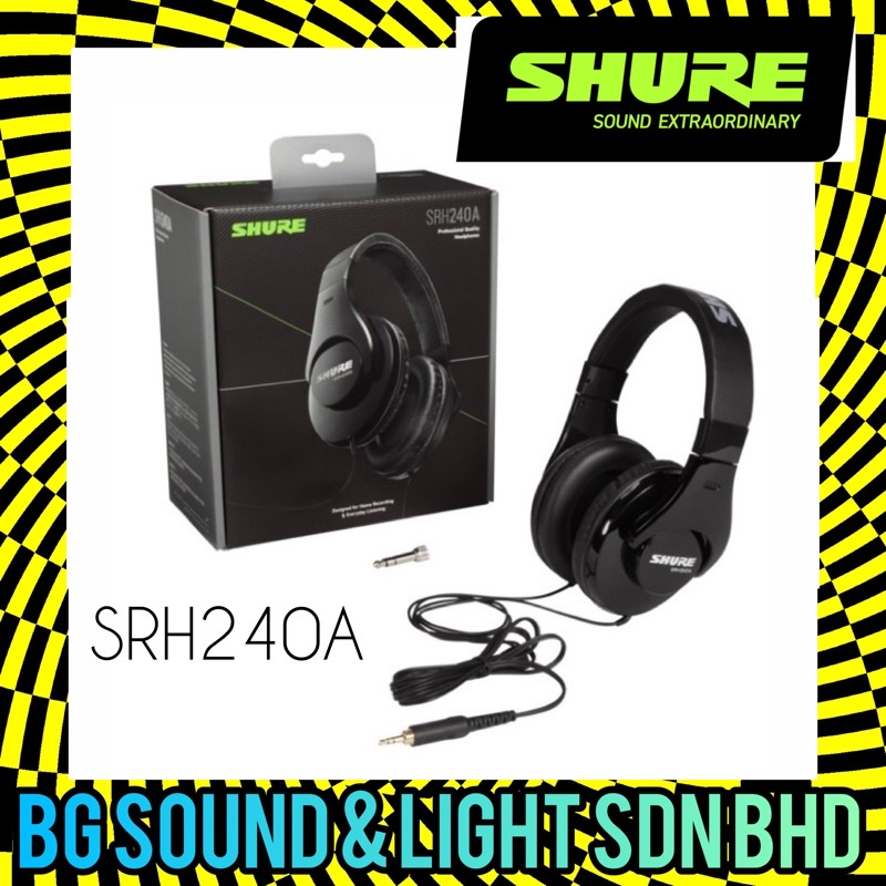 SHURE SRH240A Monitoring headphones SRH240 SRH 240 SRH 240 A | Shopee ...