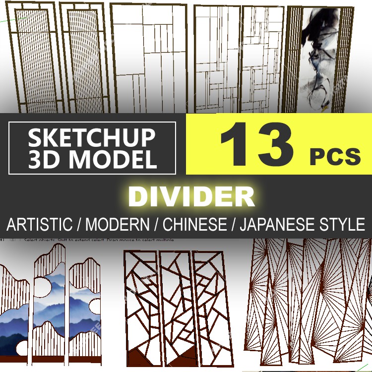 SketchUp | 2020 3D Model Divider Set 13 for home interior design ...