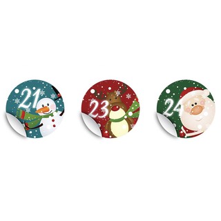Christmas Gift Exchange Lucky Draw Numbering Round Sticker | Shopee ...