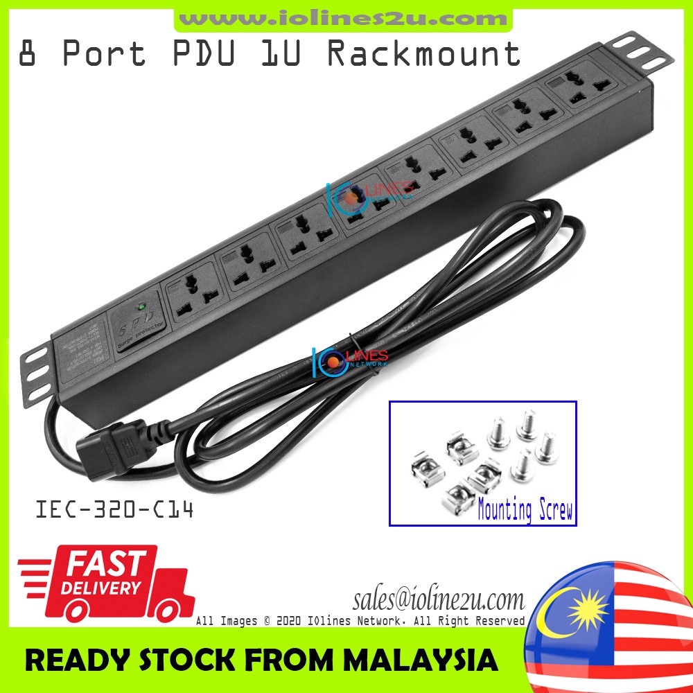 IEC-320-C14 to 8 Gang International Universal Socket Power Strip ...