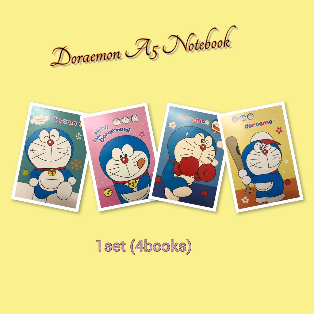 Doraemon A5 Notebook (1 set/4 books) | Shopee Malaysia