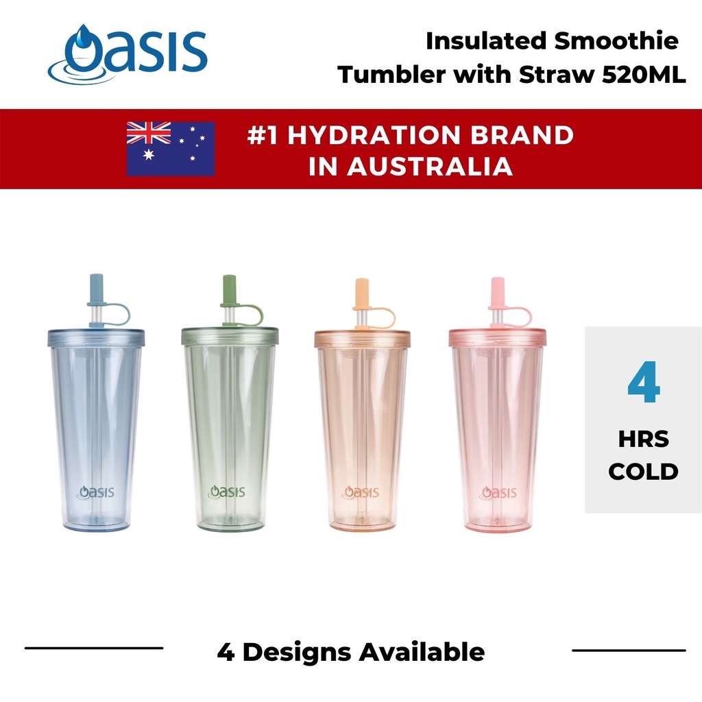 Oasis Insulated Smoothie Tumbler with Straw 520ML | Shopee Malaysia