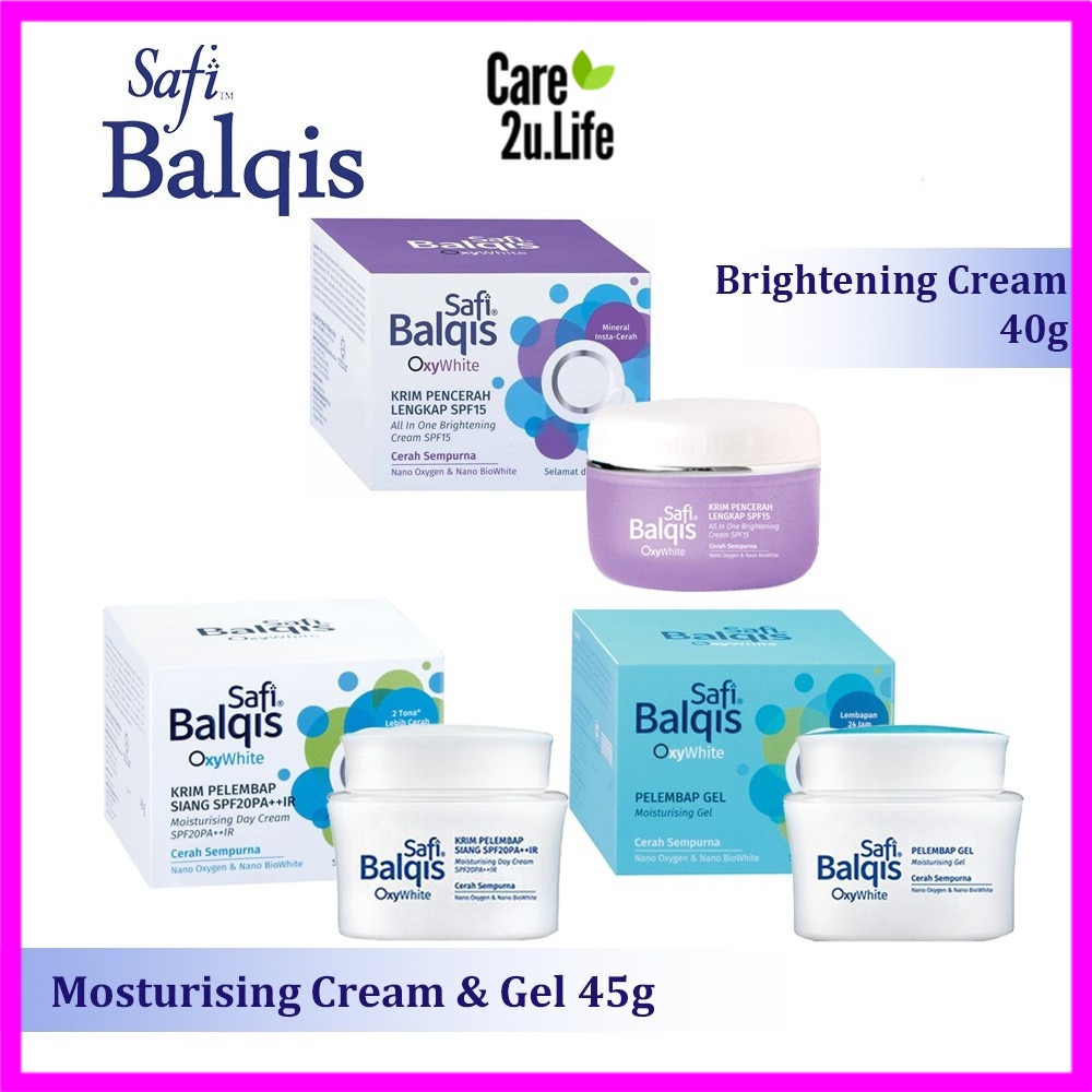 Safi Balqis Oxywhite Mosturizing Cream Krim Pelembap 45g Pencerah ...