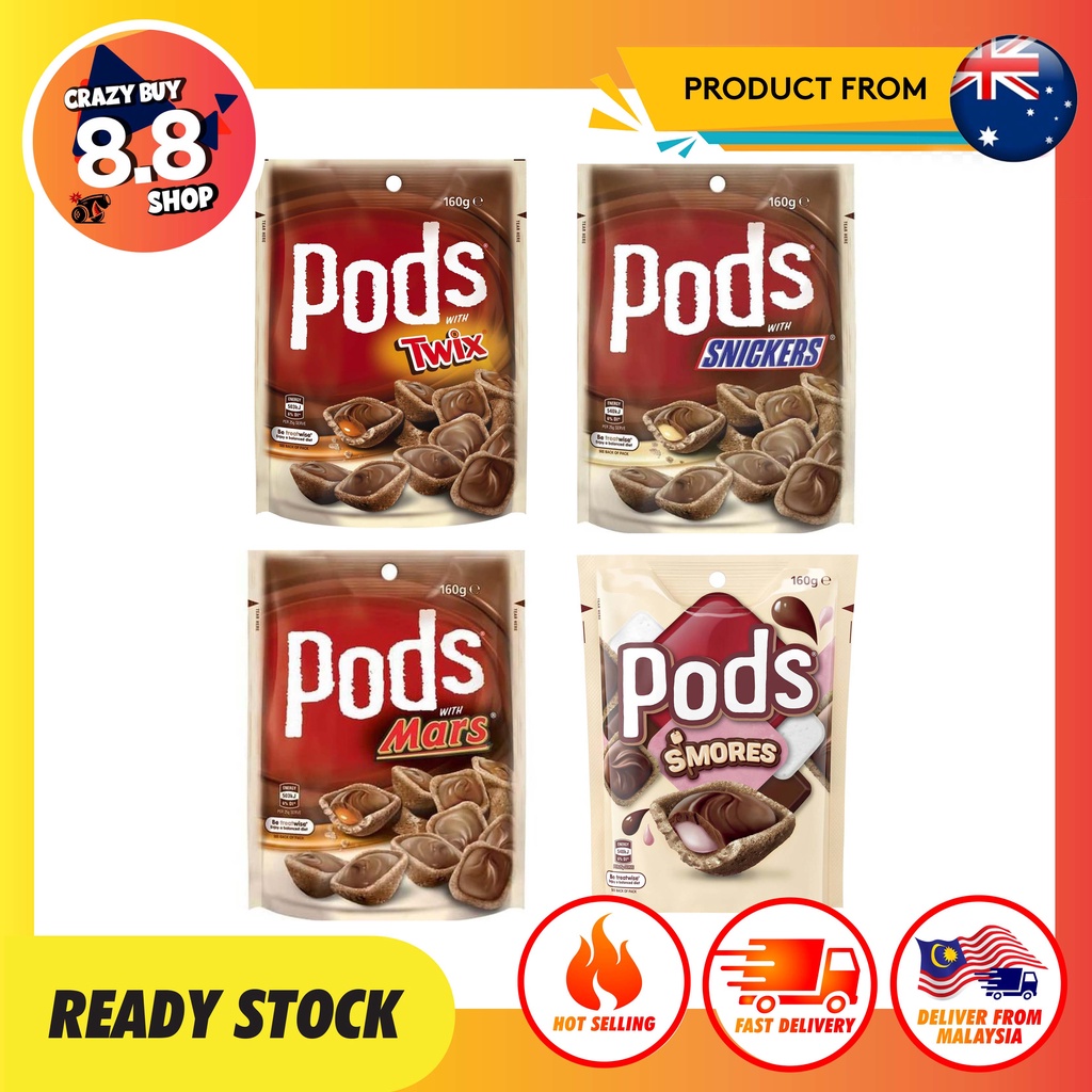 [Australia] PODS TWIX | SNICKERS | MARS | S'MORES CHOCOLATE BAG 160g ...