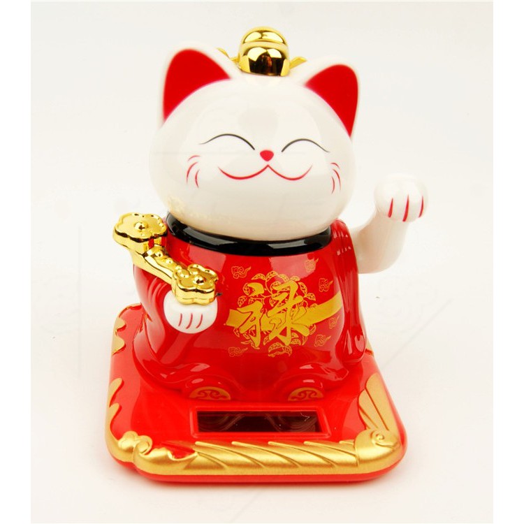 SOLAR POWERED RED LUCKY FORTUNE CAT- 11CM | Shopee Malaysia