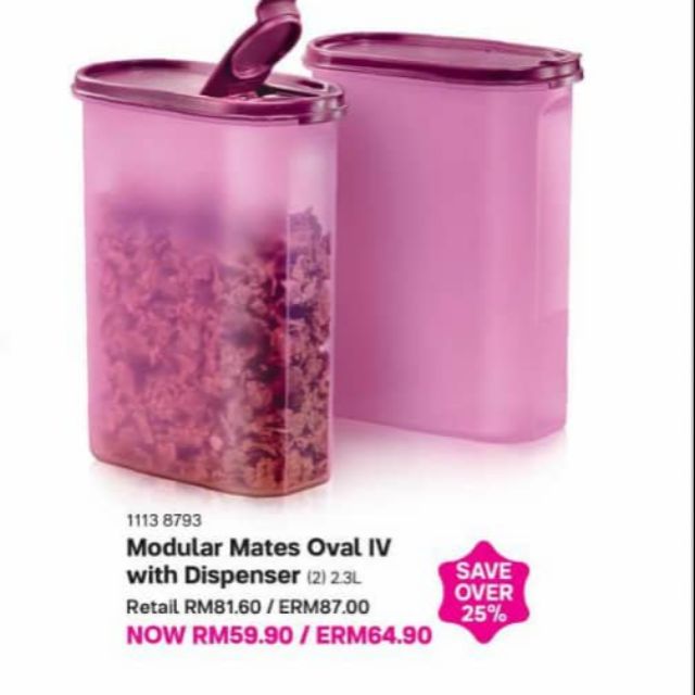 Tupperware - Modular Mates Oval 2pcs | Shopee Malaysia