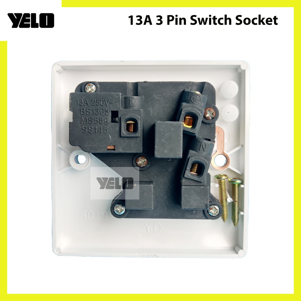 13A 3 Pin Switch Socket 13A Switches Wall Switch Wall Socket Soket ...