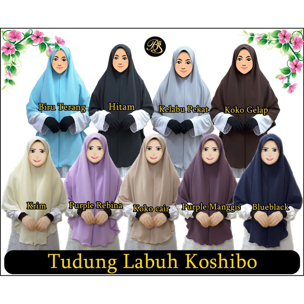 Turban Muslim hijab Muslim Scarf Tudung Labuh Bidang 50/55/60 Koshibo ...