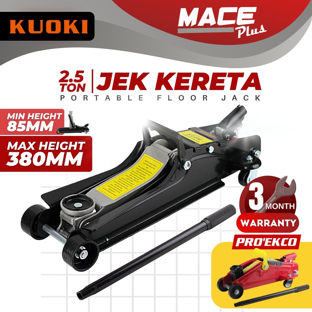 MACE KUOKI 2.5 TON Hydraulic Jack Floor Jack Kereta Low Profile Car Jack Auto Tools Jet Tayar ...